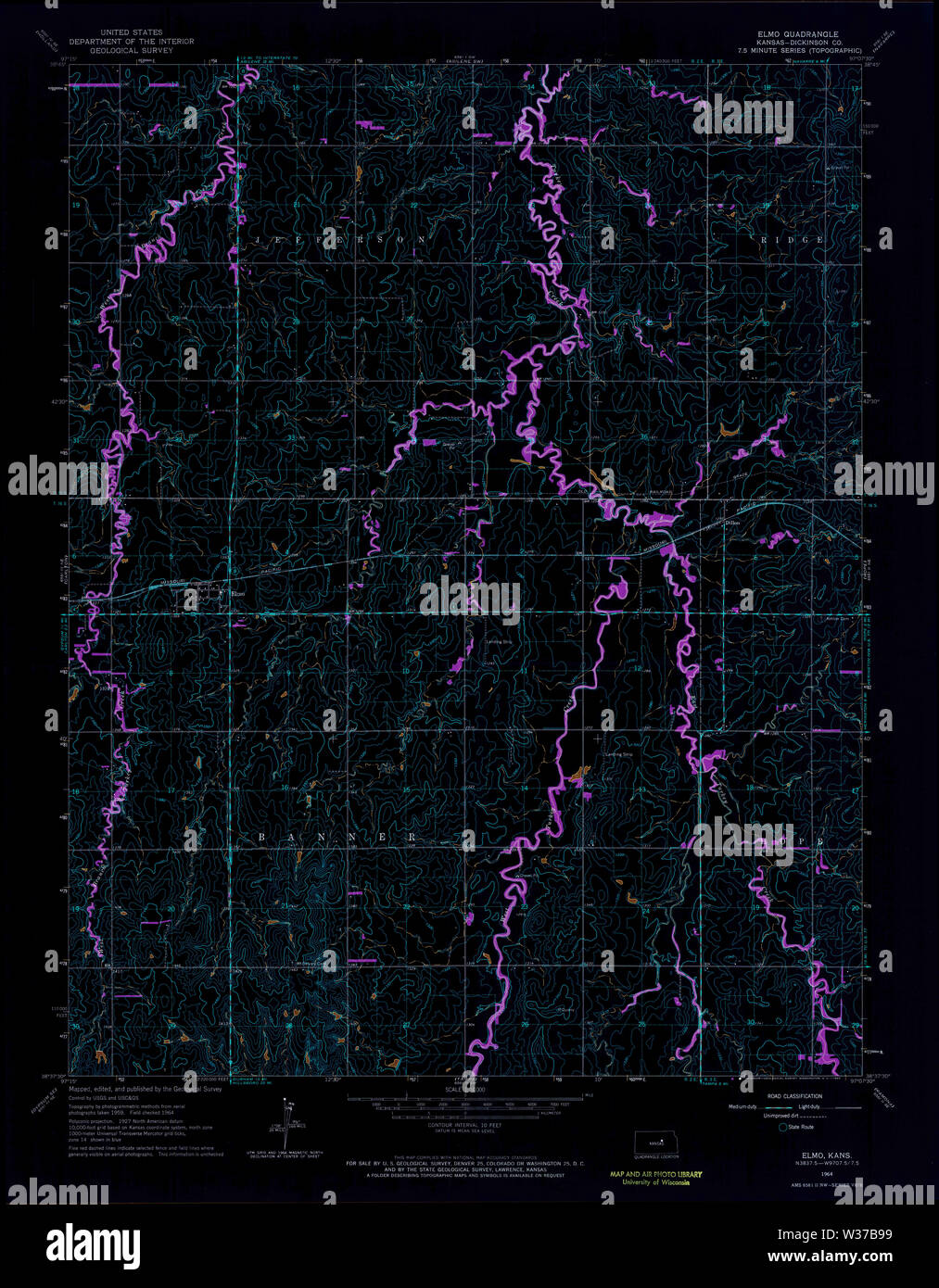 Elmo kansas map hi-res stock photography and images - Alamy