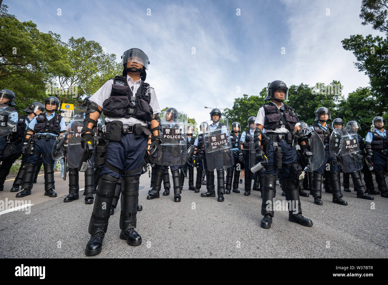 Police Officers Seen With Their Riot Gears During The Standoff With