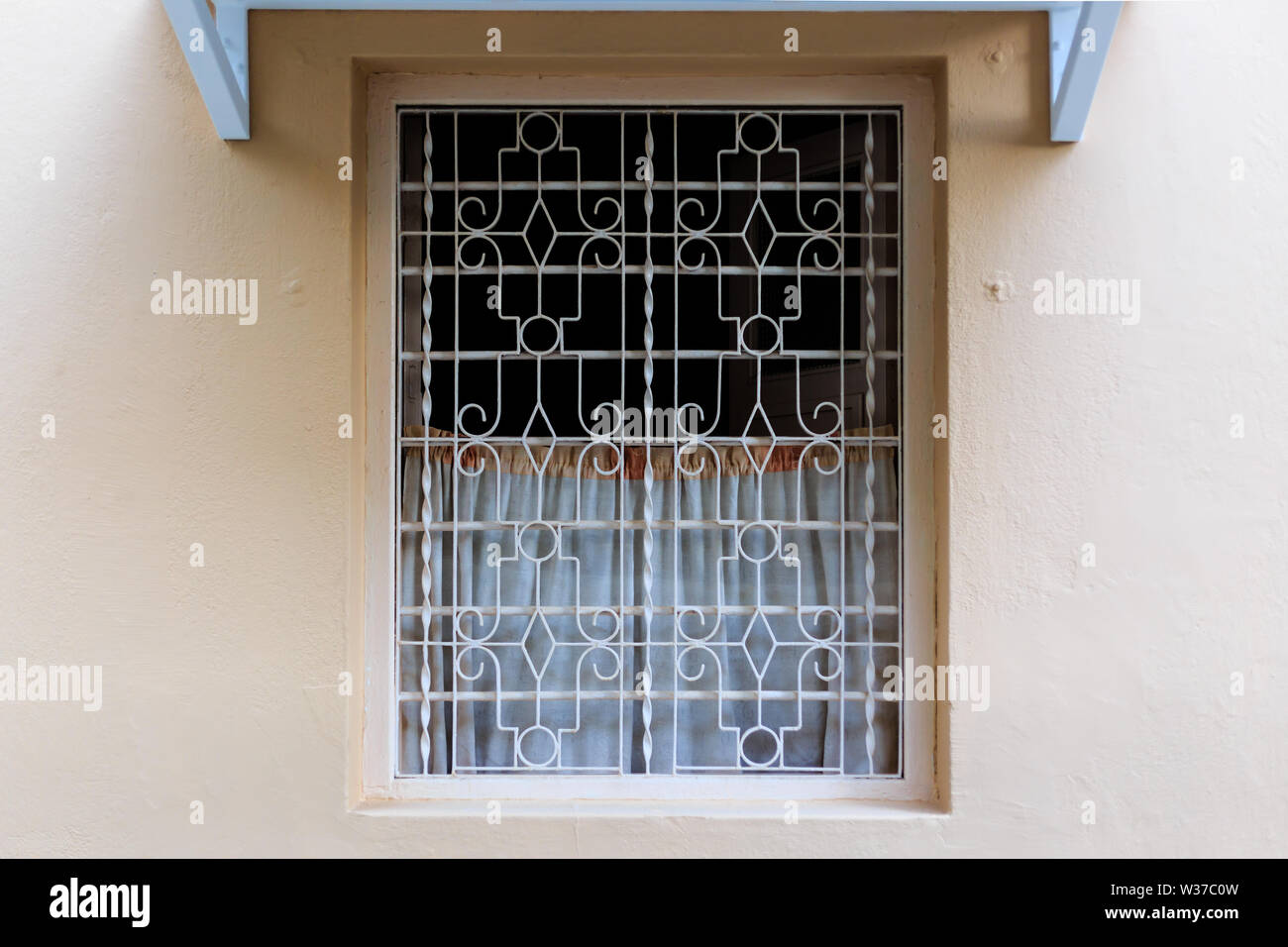 vintage style window with metal pattern Fence Stock Photo - Alamy