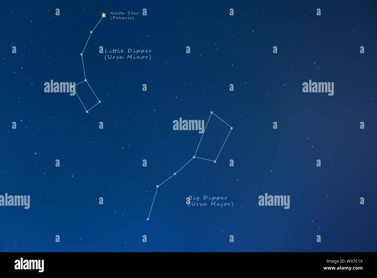 Big And Little Dipper Constellation Little Dipper And Big Dipper