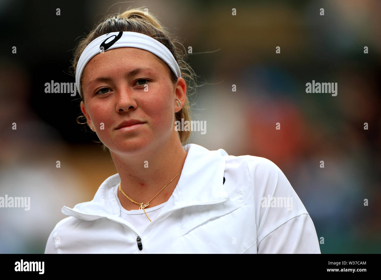 Alexa Noel following defeat in the girls singles on day twelve of the ...