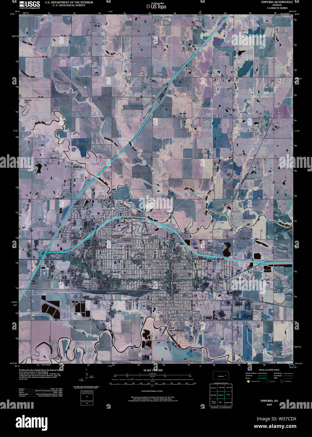 Emporia map hi-res stock photography and images - Alamy