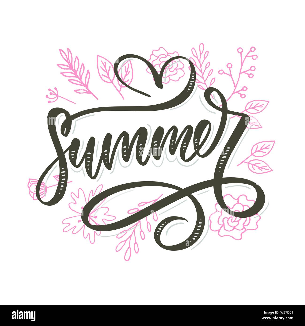 Vector word sale .Letters made of flowers and leaves on a white ...