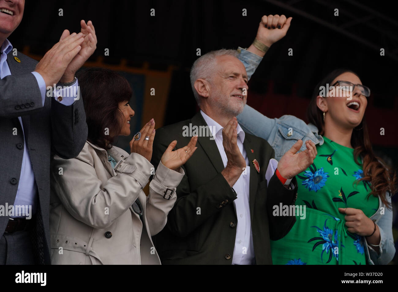 Labour leader Jeremy Corbyn, with his wife Laura ALvarez (left), makes ...