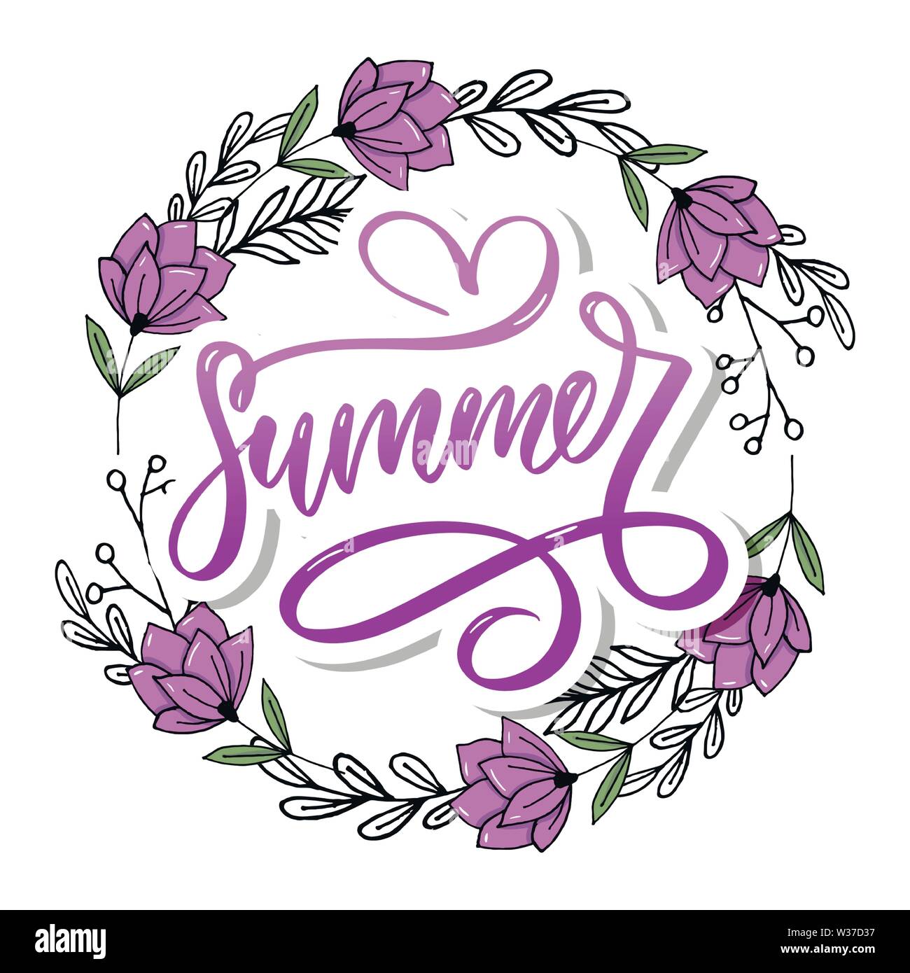 Vector word sale .Letters made of flowers and leaves on a white ...