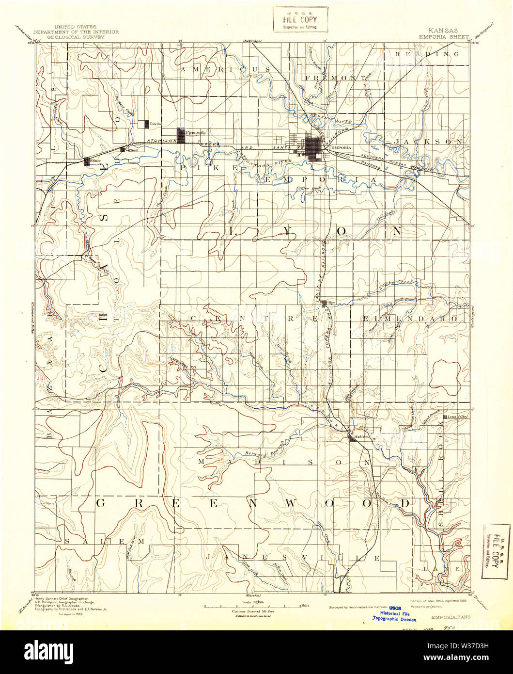 Emporia map hi-res stock photography and images - Alamy