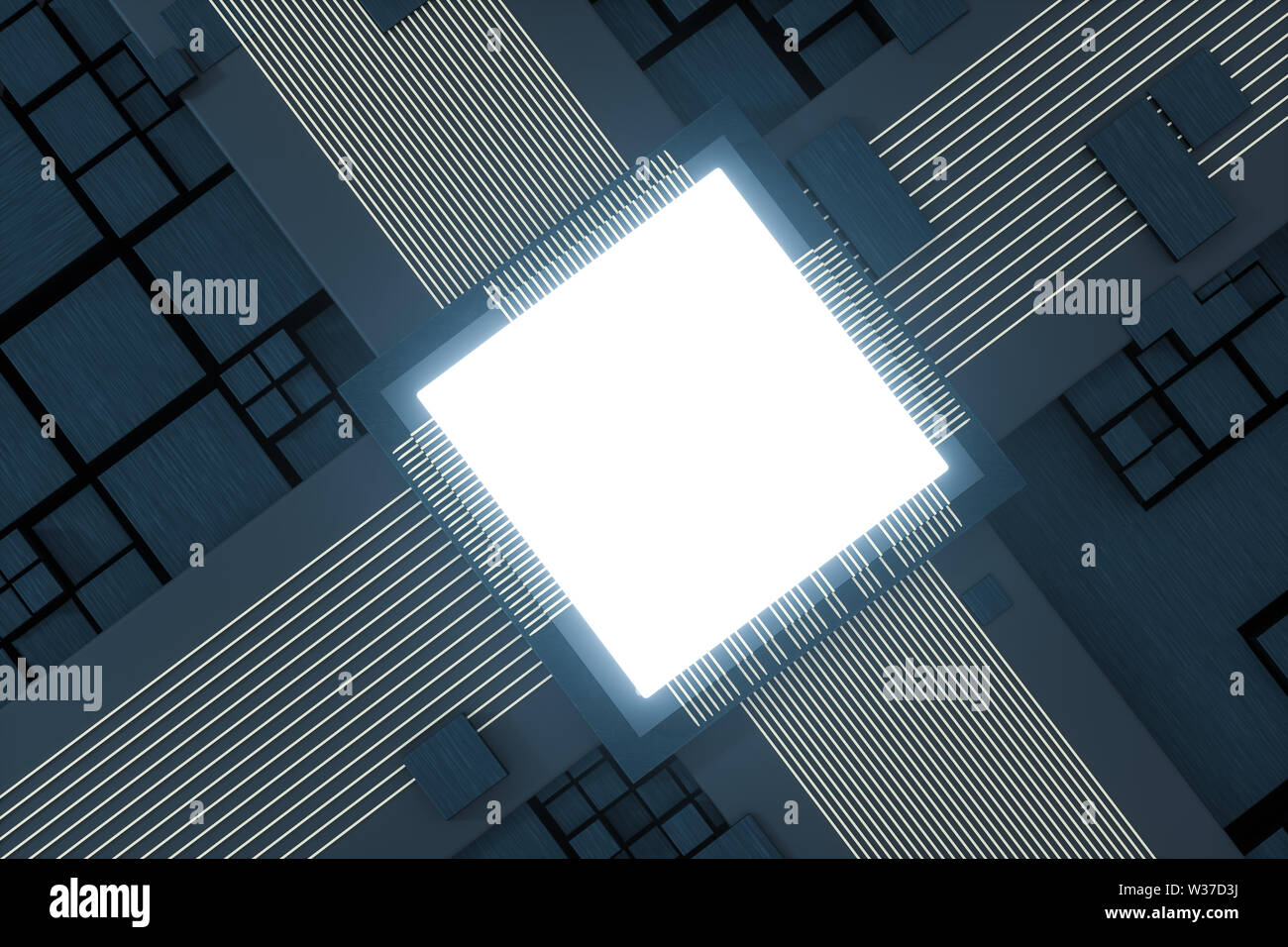 Circuit board and electronic lines background, 3d rendering. Computer ...