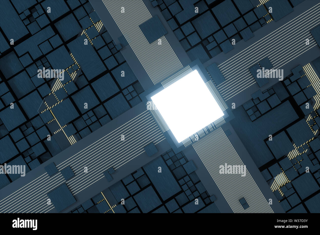 Circuit board and electronic lines background, 3d rendering. Computer ...