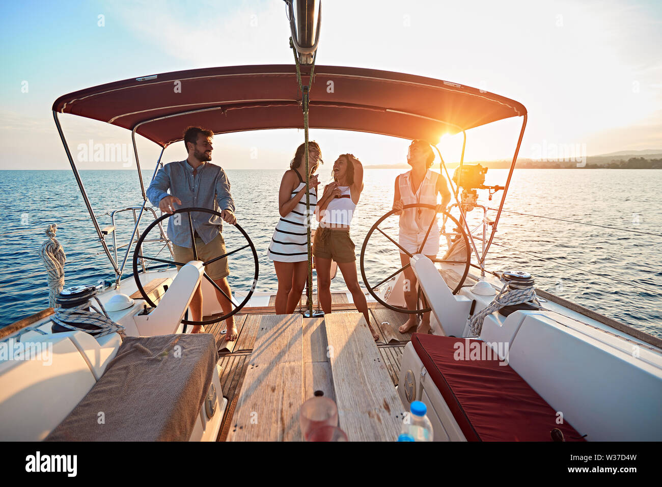Happy travel couple cruise hi-res stock photography and images - Alamy