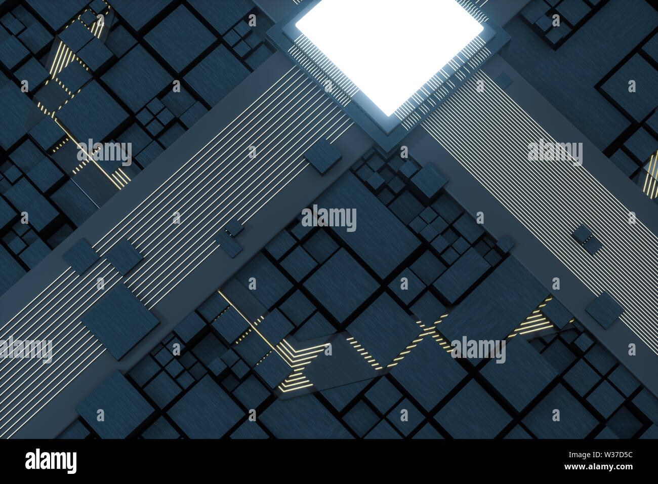 Circuit board and electronic lines background, 3d rendering. Computer ...