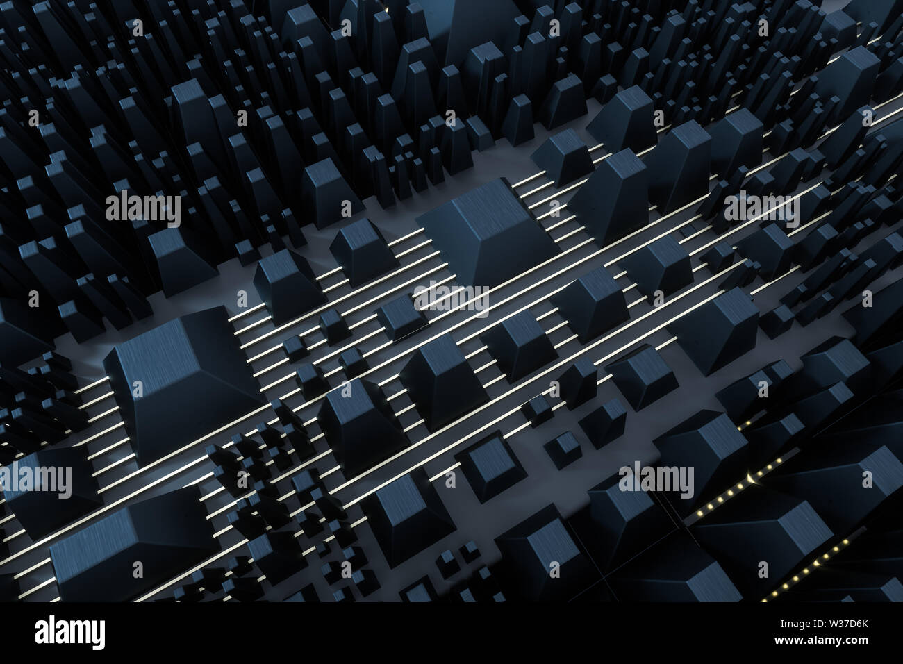 Circuit board and electronic lines background, 3d rendering. Computer ...