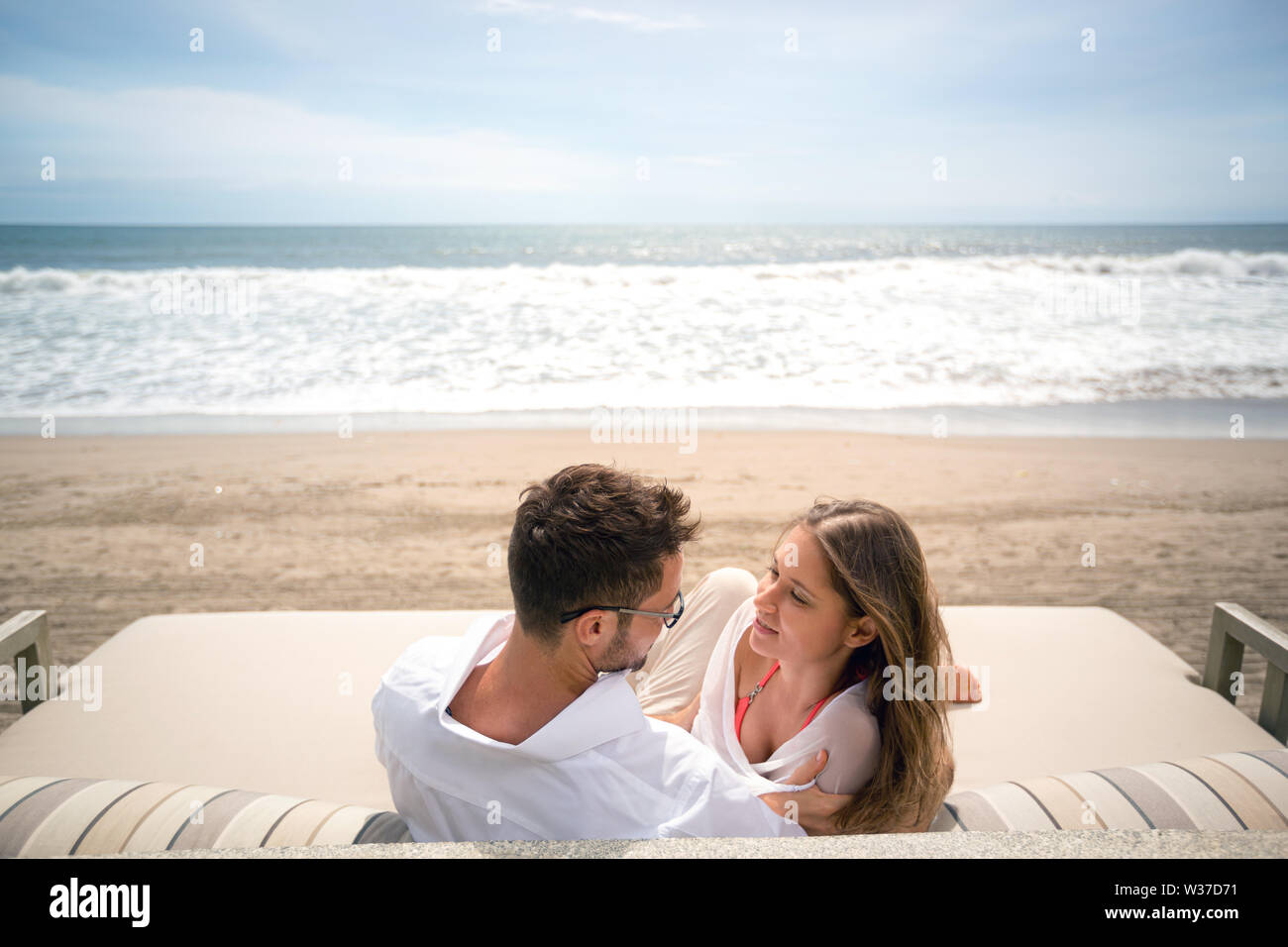 Male on sunbed hi-res stock photography and images - Alamy