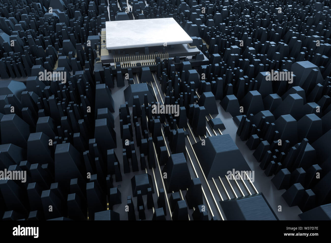 Circuit board and electronic lines background, 3d rendering. Computer ...