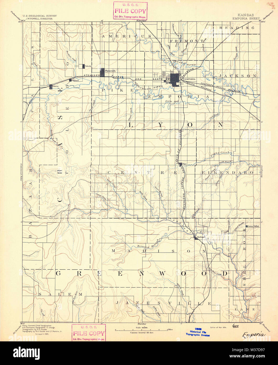 Emporia map hi-res stock photography and images - Alamy