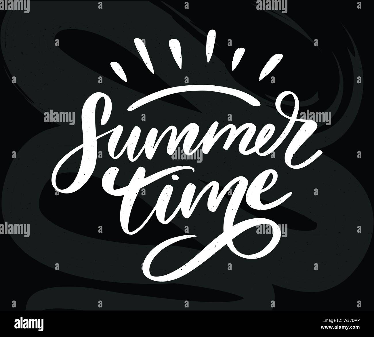 Summer time vector text lettering calligraphy letters black Stock ...
