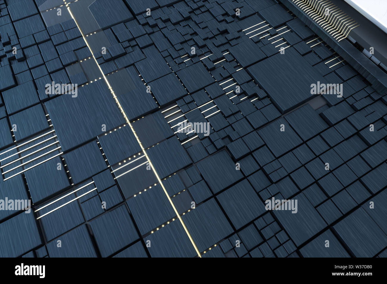 Circuit board and electronic lines background, 3d rendering. Computer ...