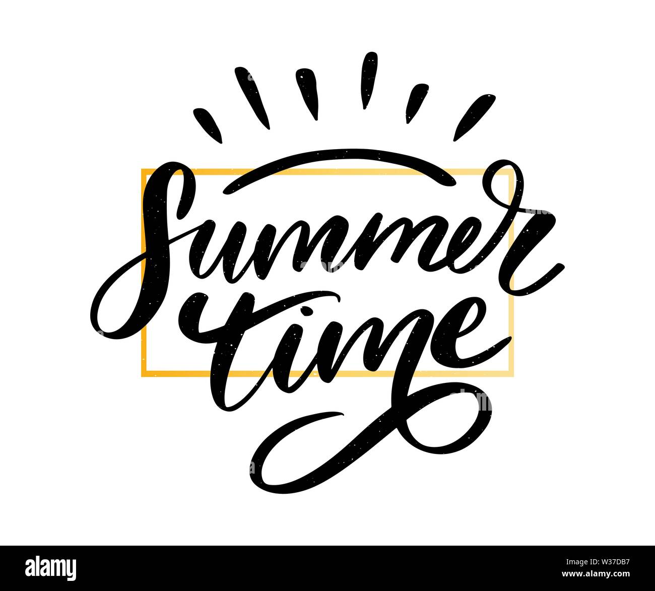 Summer time vector text lettering calligraphy letters black Stock ...