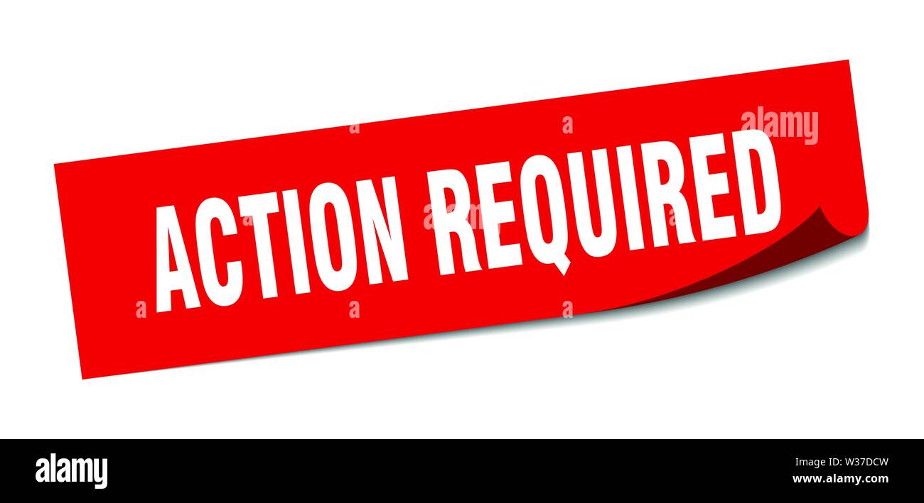 action required sticker. action required square isolated sign. action ...