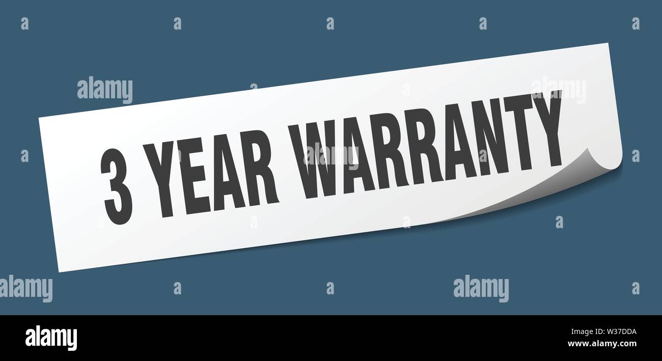 3 year warranty sticker. 3 year warranty square isolated sign. 3 year ...