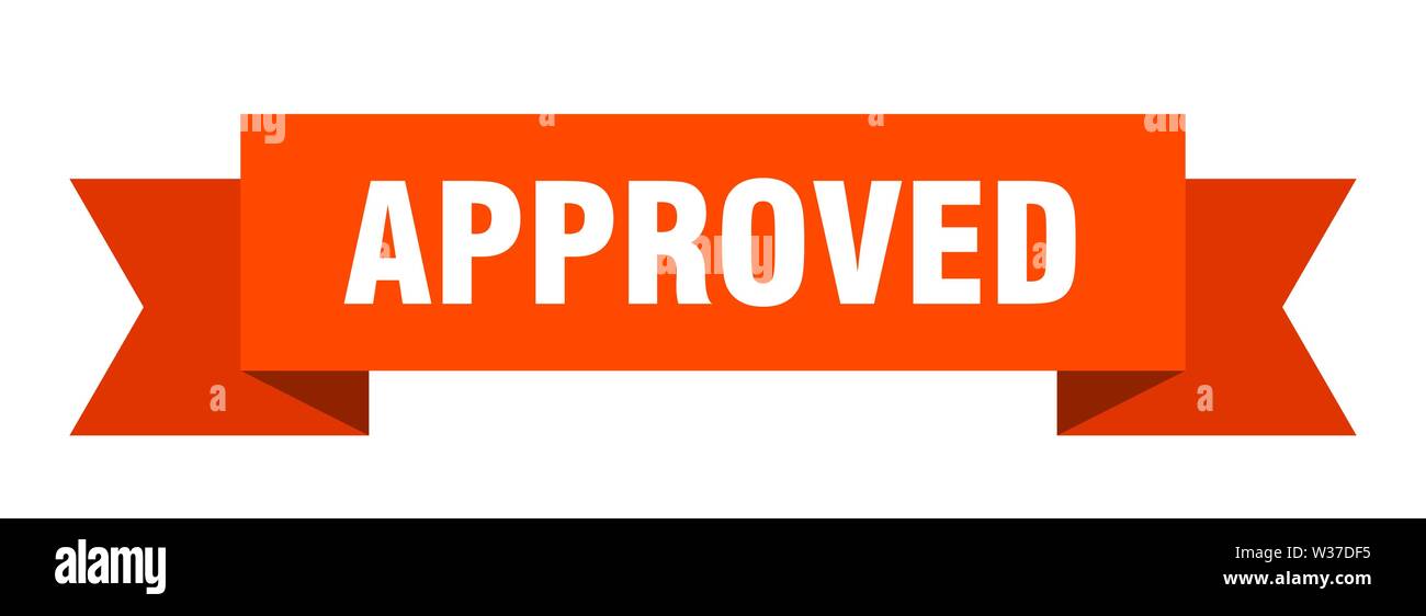 approved ribbon. approved isolated sign. approved banner Stock Vector ...