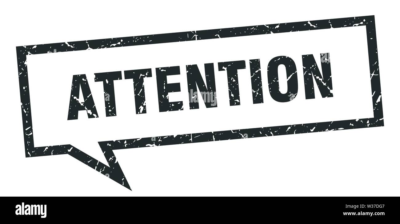 attention sign. attention square speech bubble. attention Stock Vector ...
