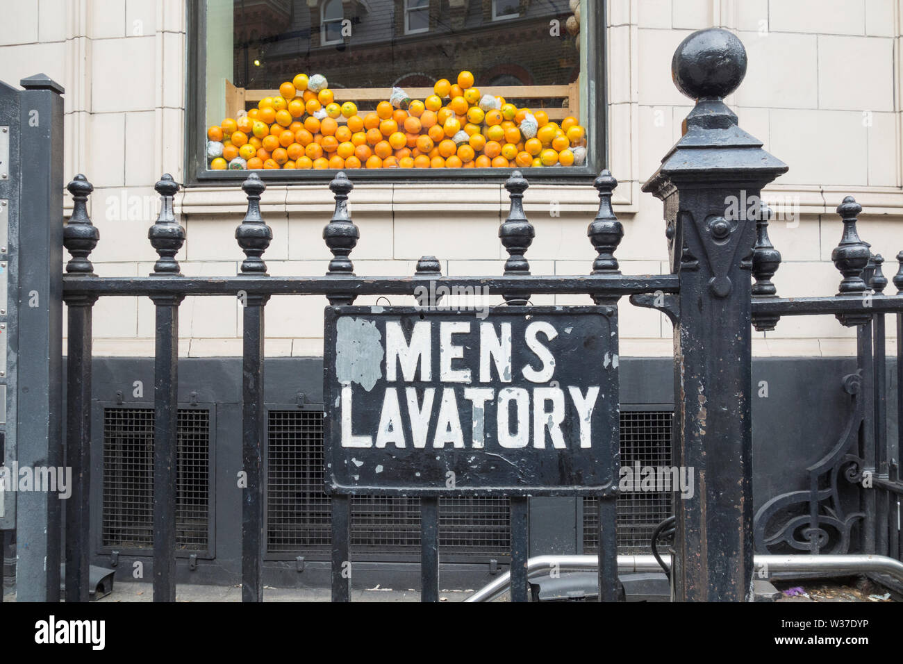 Men's' lavatory signage outside Great Portland Street underground ...
