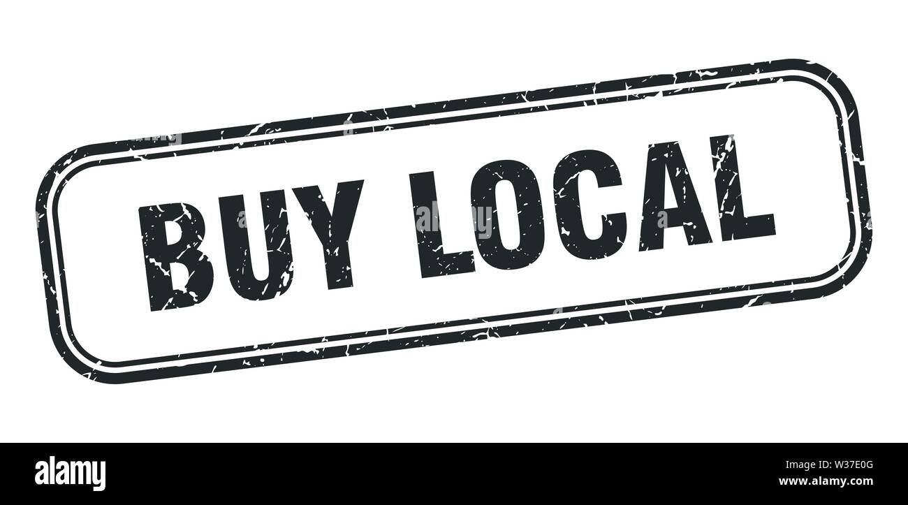 Buy local stamp Black and White Stock Photos & Images - Alamy