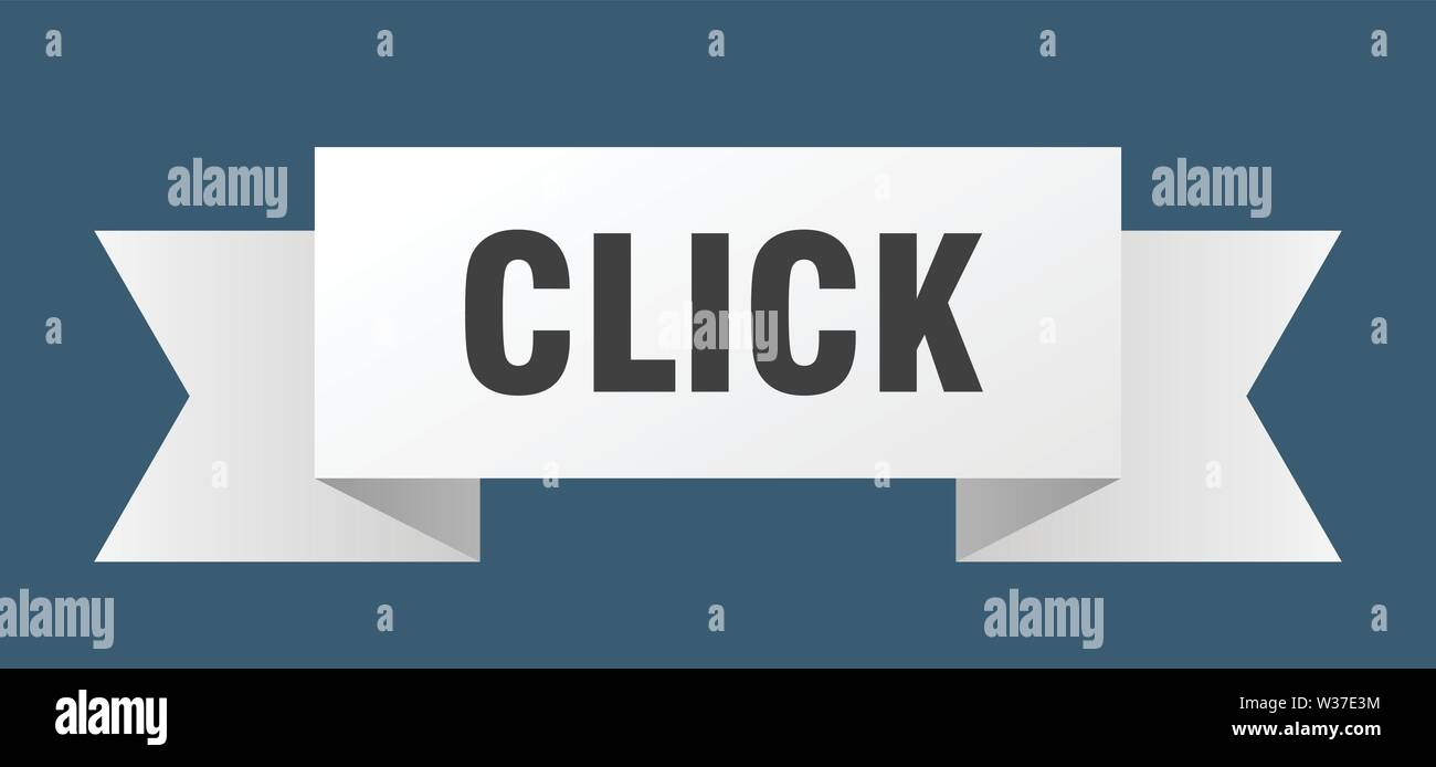 click ribbon. click isolated sign. click banner Stock Vector Image ...