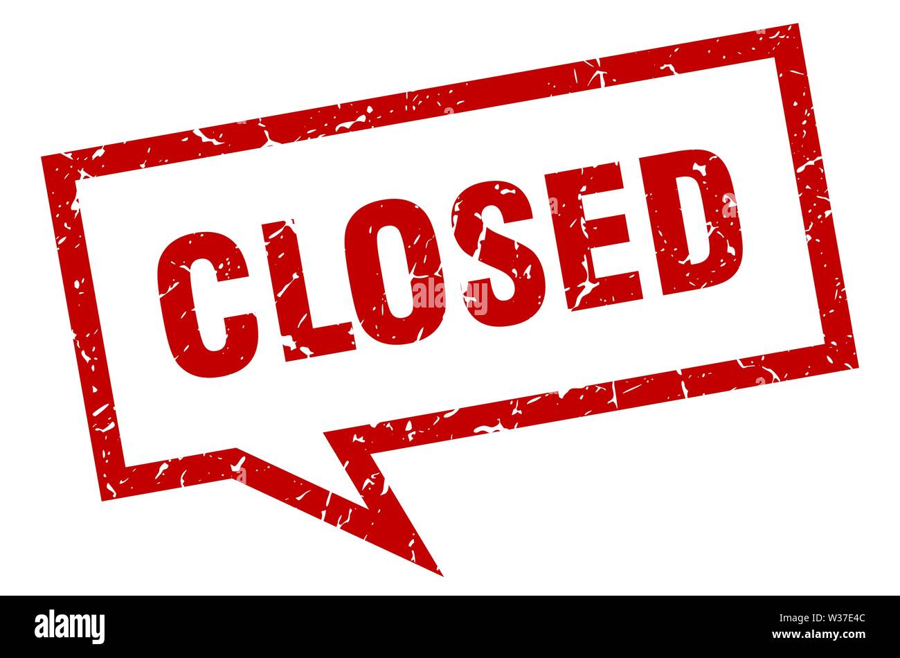 closed sign. closed square speech bubble. closed Stock Vector Image ...