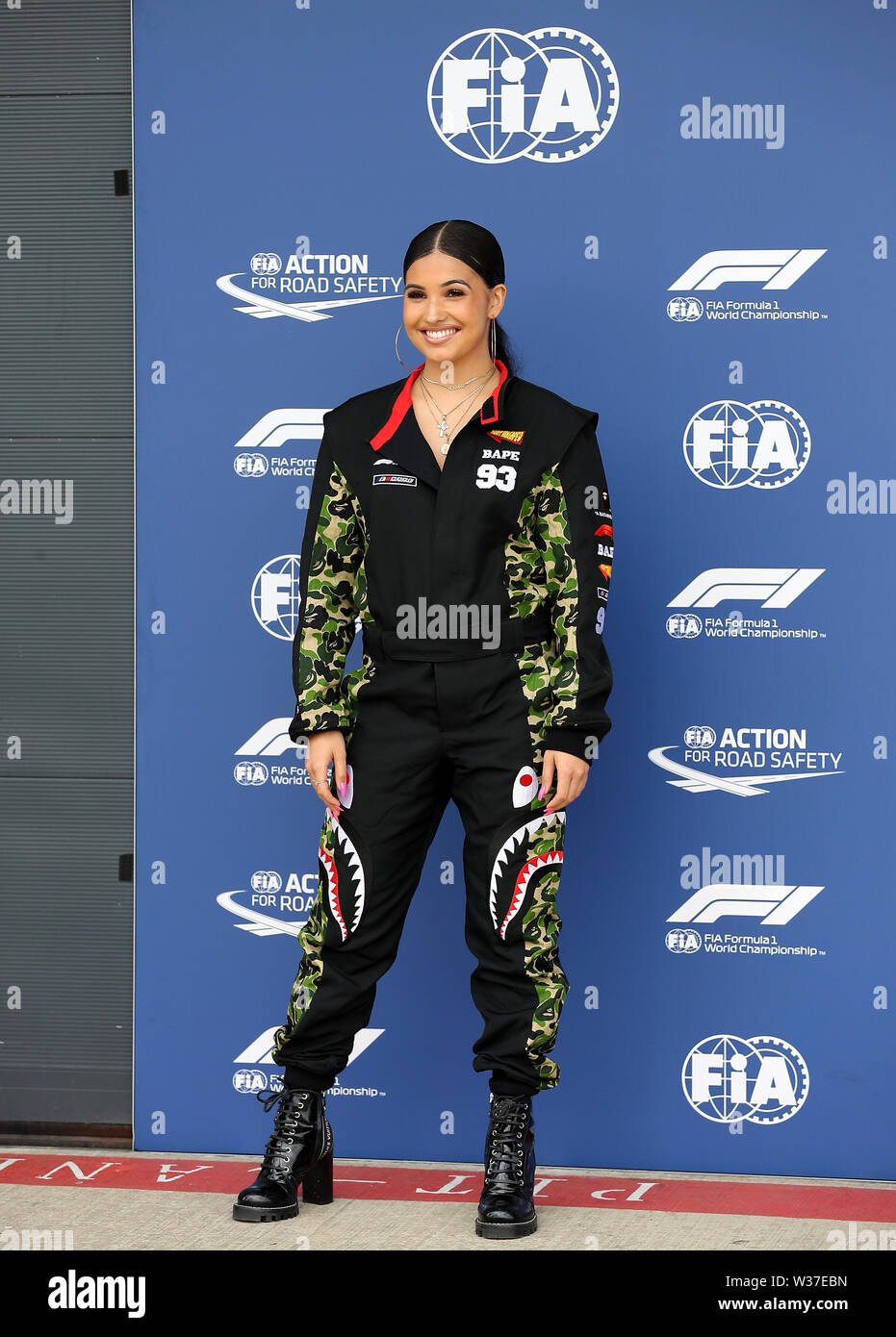 English singer Mable before qualifying for the British Grand Prix at ...
