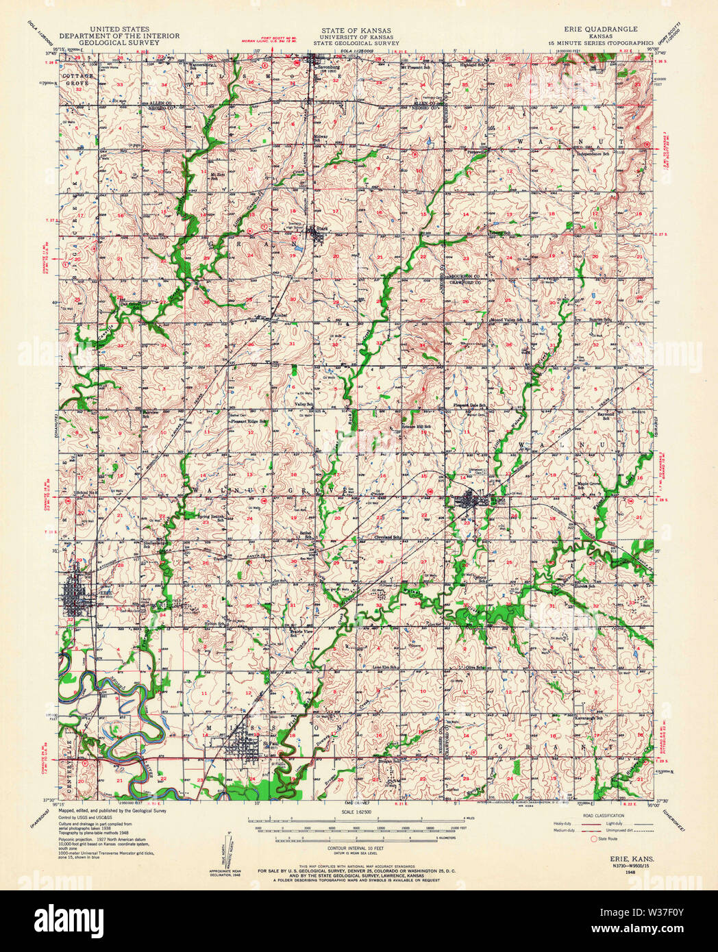 Erie kansas map hi-res stock photography and images - Alamy