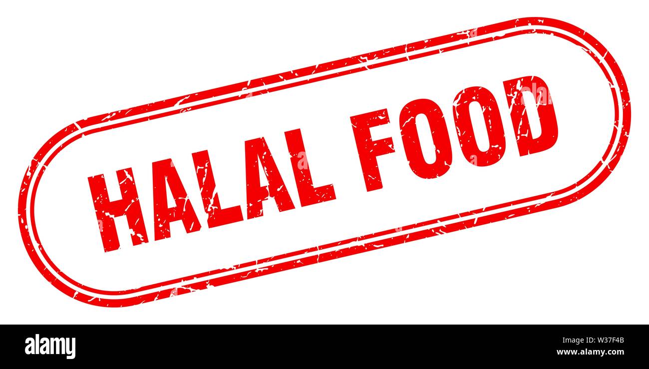 halal food stamp. halal food square grunge sign. halal food Stock ...