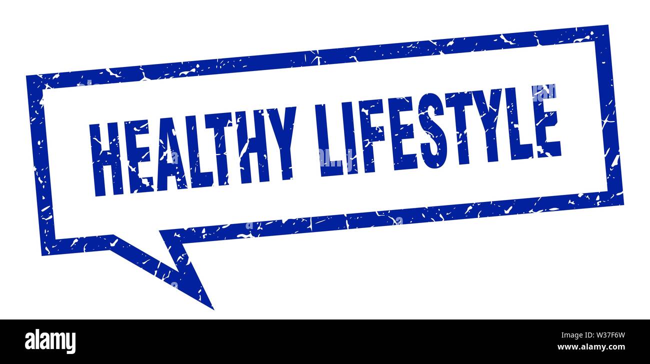 healthy lifestyle sign. healthy lifestyle square speech bubble. healthy ...