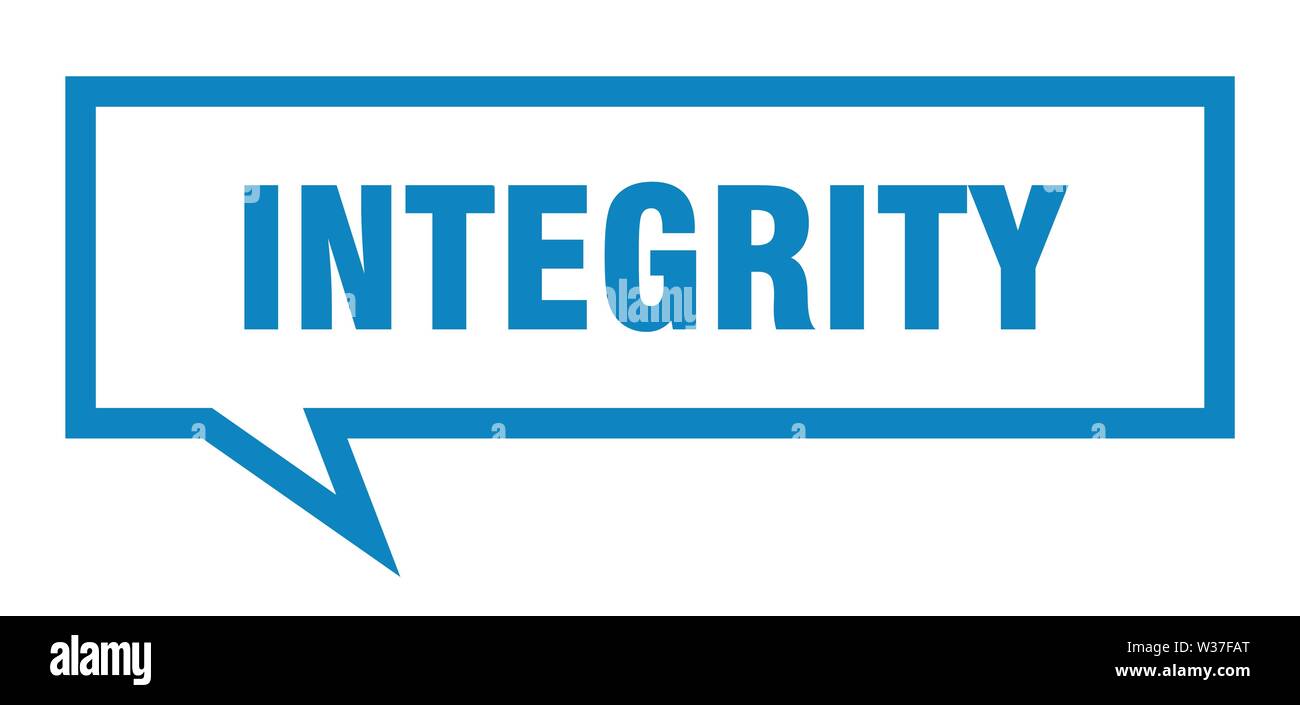 integrity sign. integrity square speech bubble. integrity Stock Vector ...