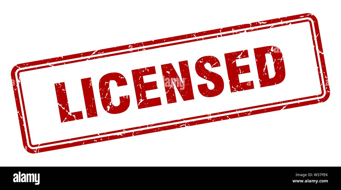 licensed stamp. licensed square grunge sign. licensed Stock Vector ...