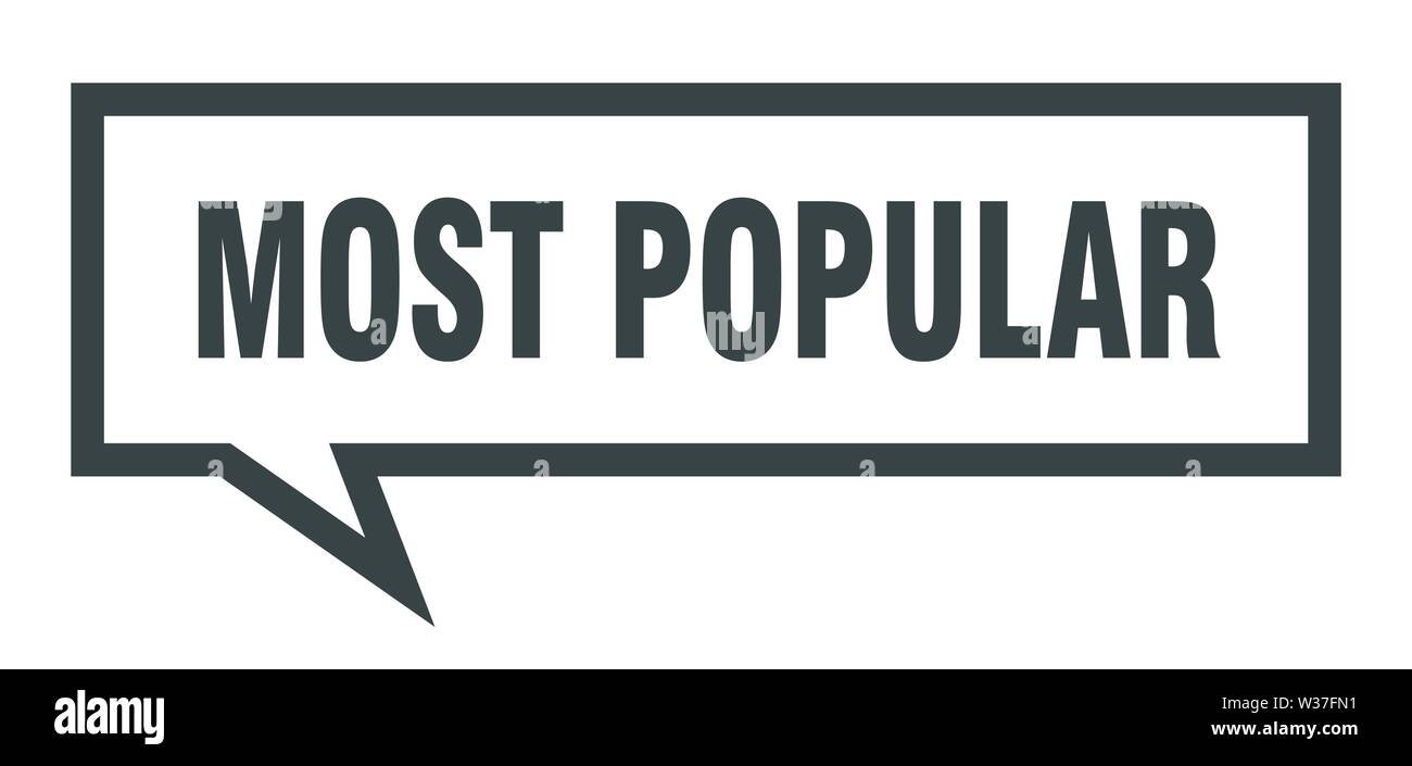 most popular sign. most popular square speech bubble. most popular ...
