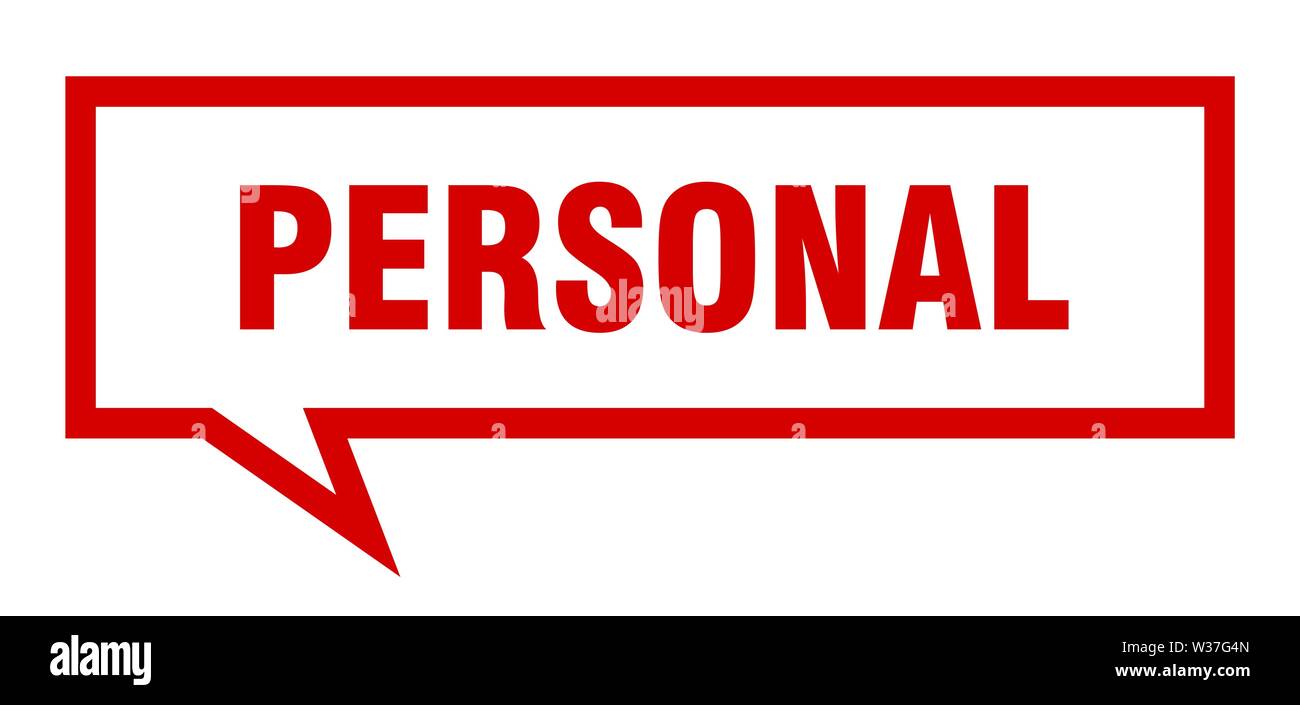 personal sign. personal square speech bubble. personal Stock Vector ...