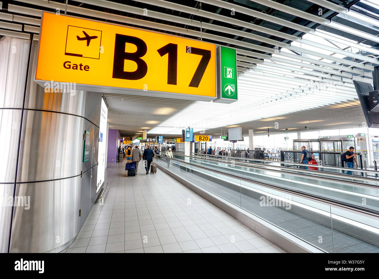 SCHIPHOL, 13-07-2019, Schiphol Airport Air port Airfield. Sign shows ...
