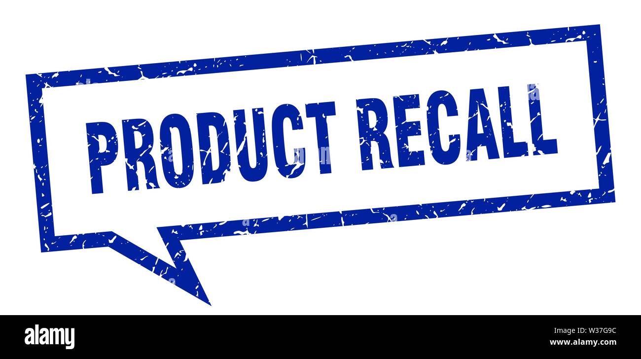 product recall sign. product recall square speech bubble. product ...