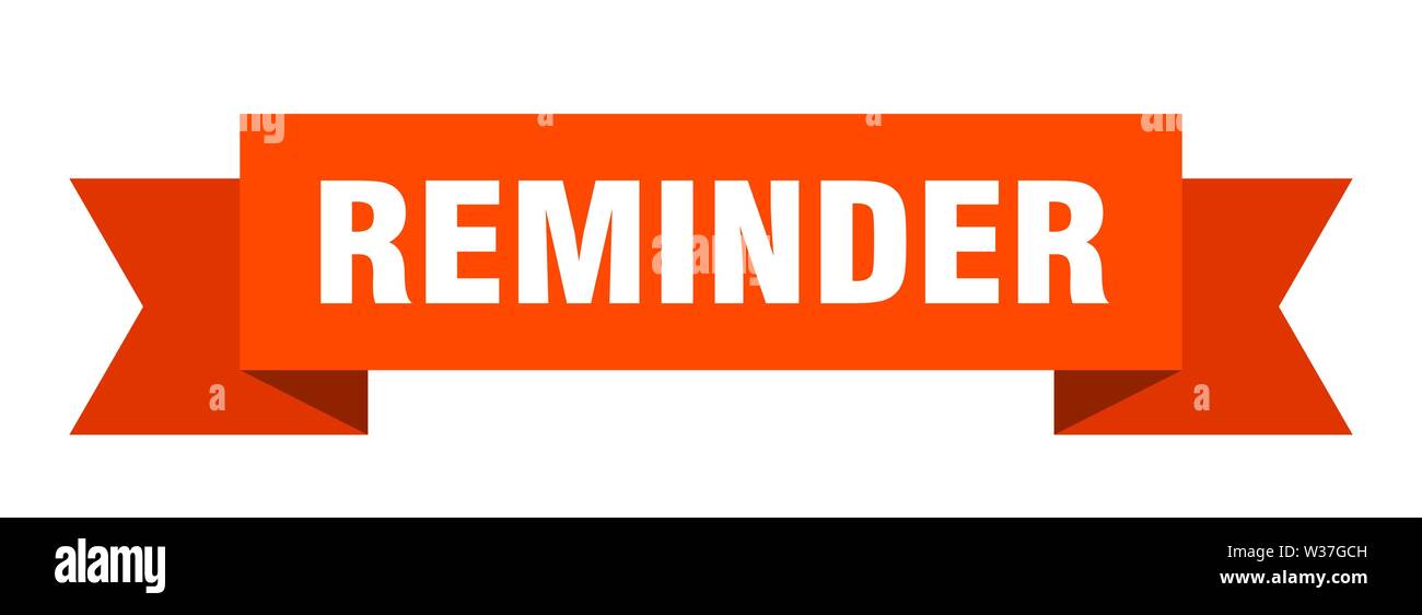 reminder ribbon. reminder isolated sign. reminder banner Stock Vector ...