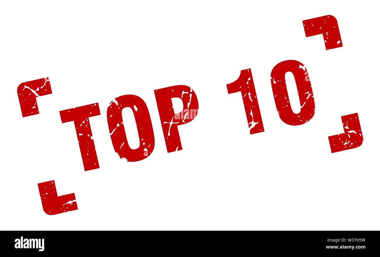 top 10 stamp. top 10 square grunge sign. top 10 Stock Vector Image ...