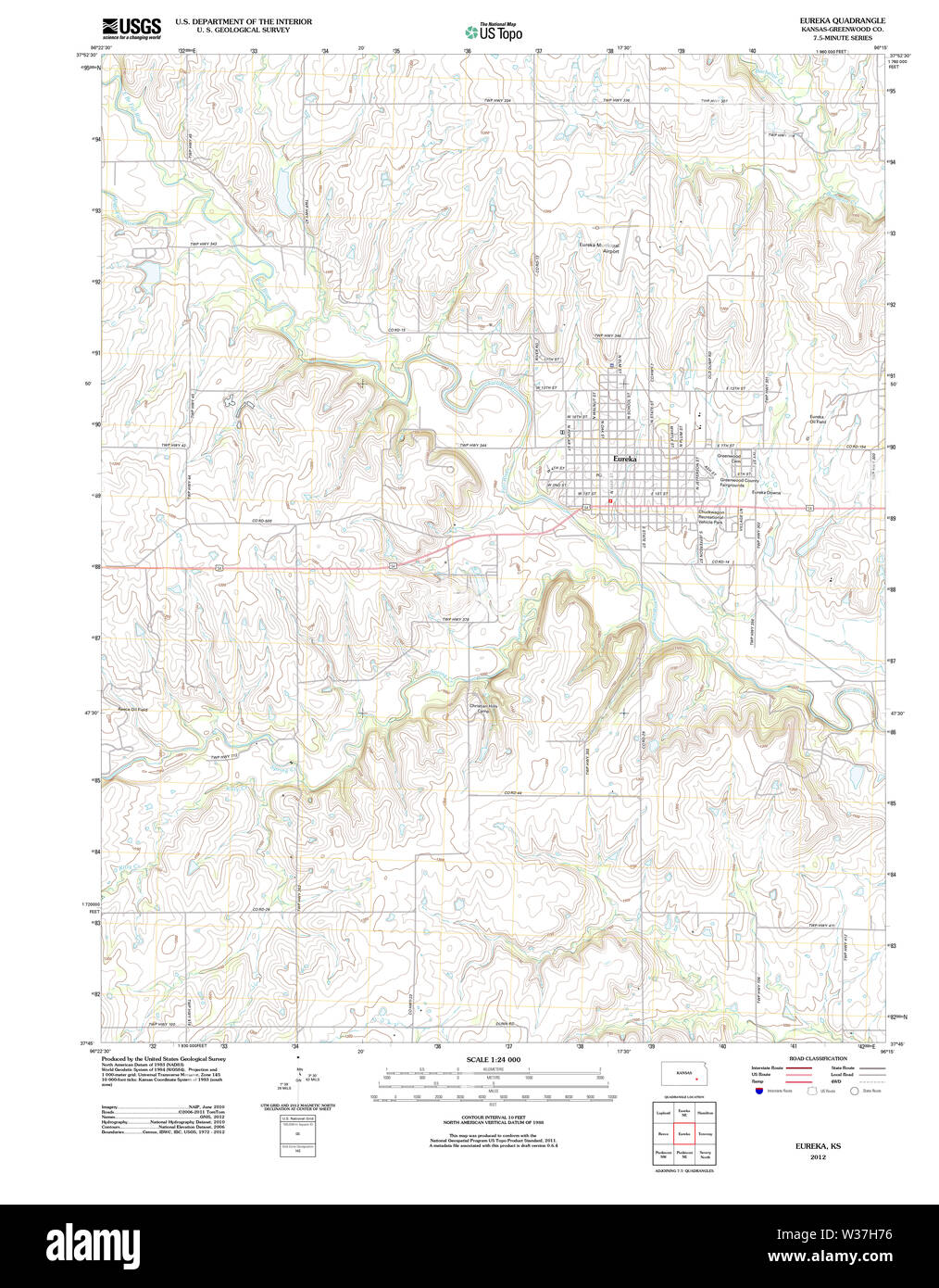Eureka kansas map hi-res stock photography and images - Alamy