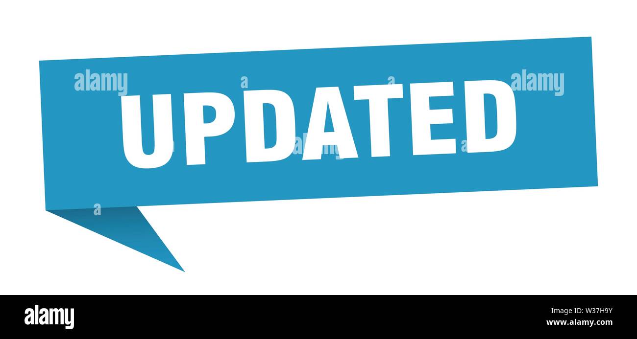 updated speech bubble. updated sign. updated banner Stock Vector Image ...