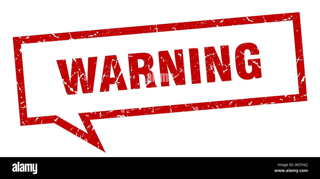 warning sign. warning square speech bubble. warning Stock Vector Image ...