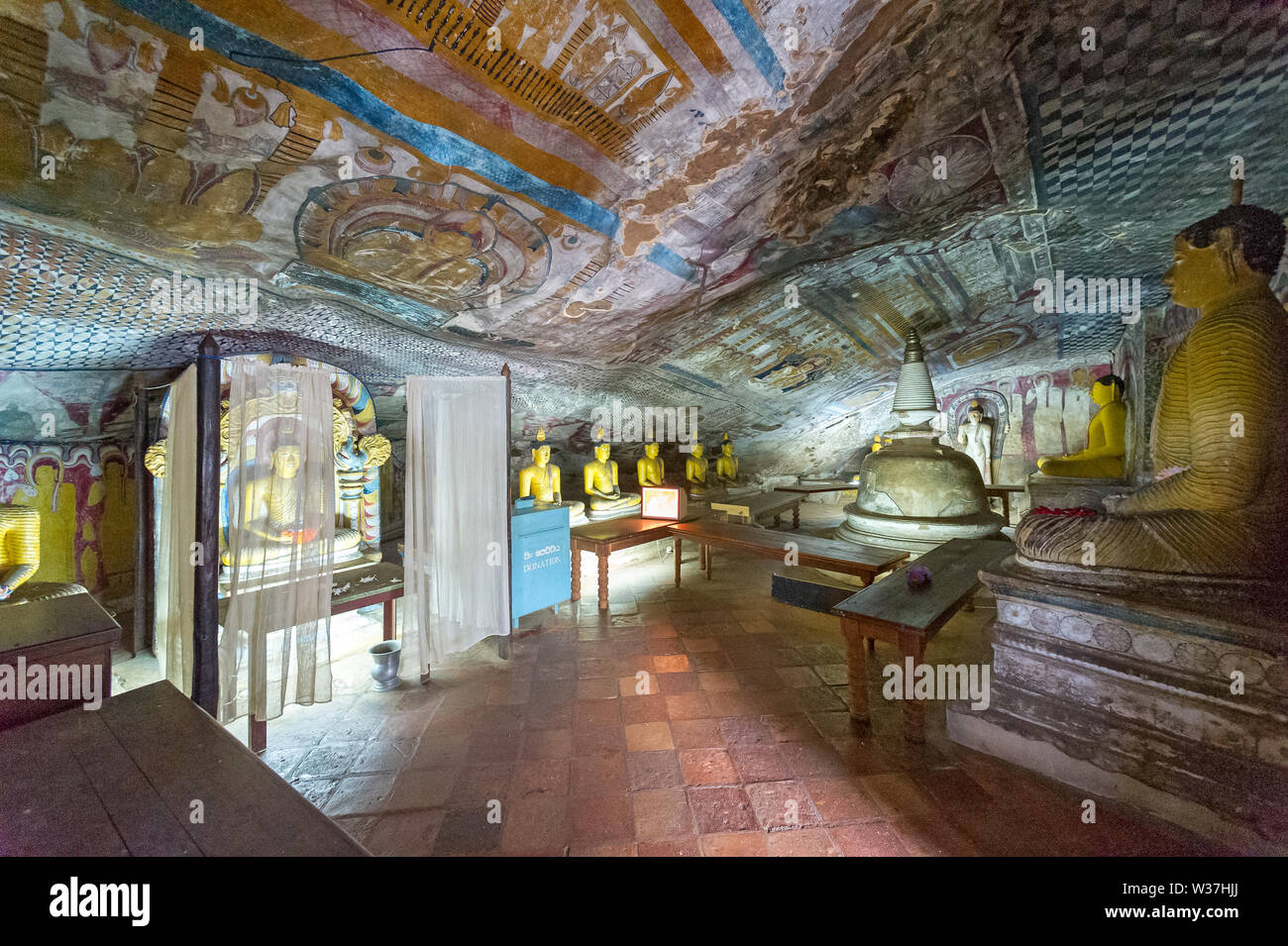 Dambulla cave temple also known as the Golden Temple of Dambulla Stock ...