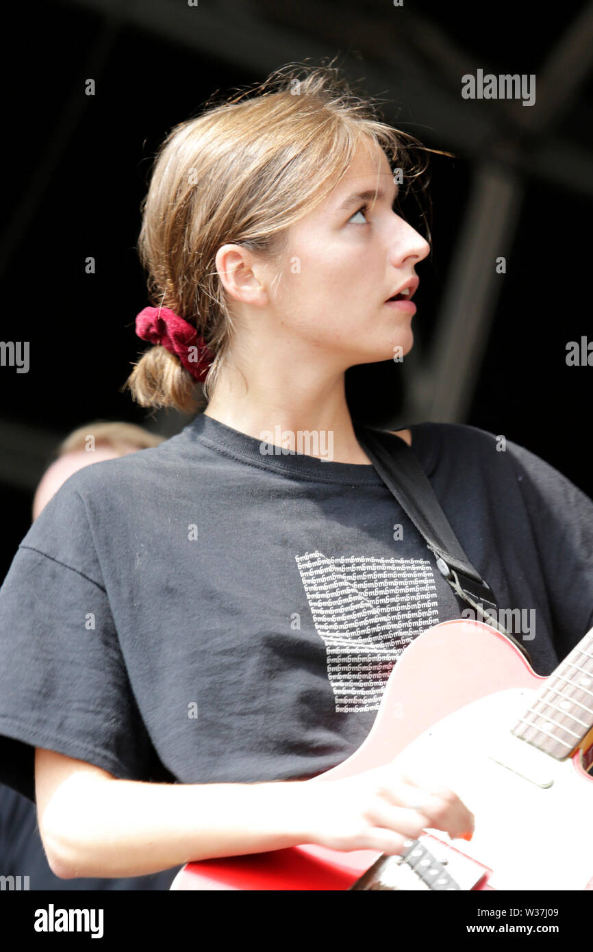 Clottie Cream of Goat Girl performs on stage as Barclaycard present ...