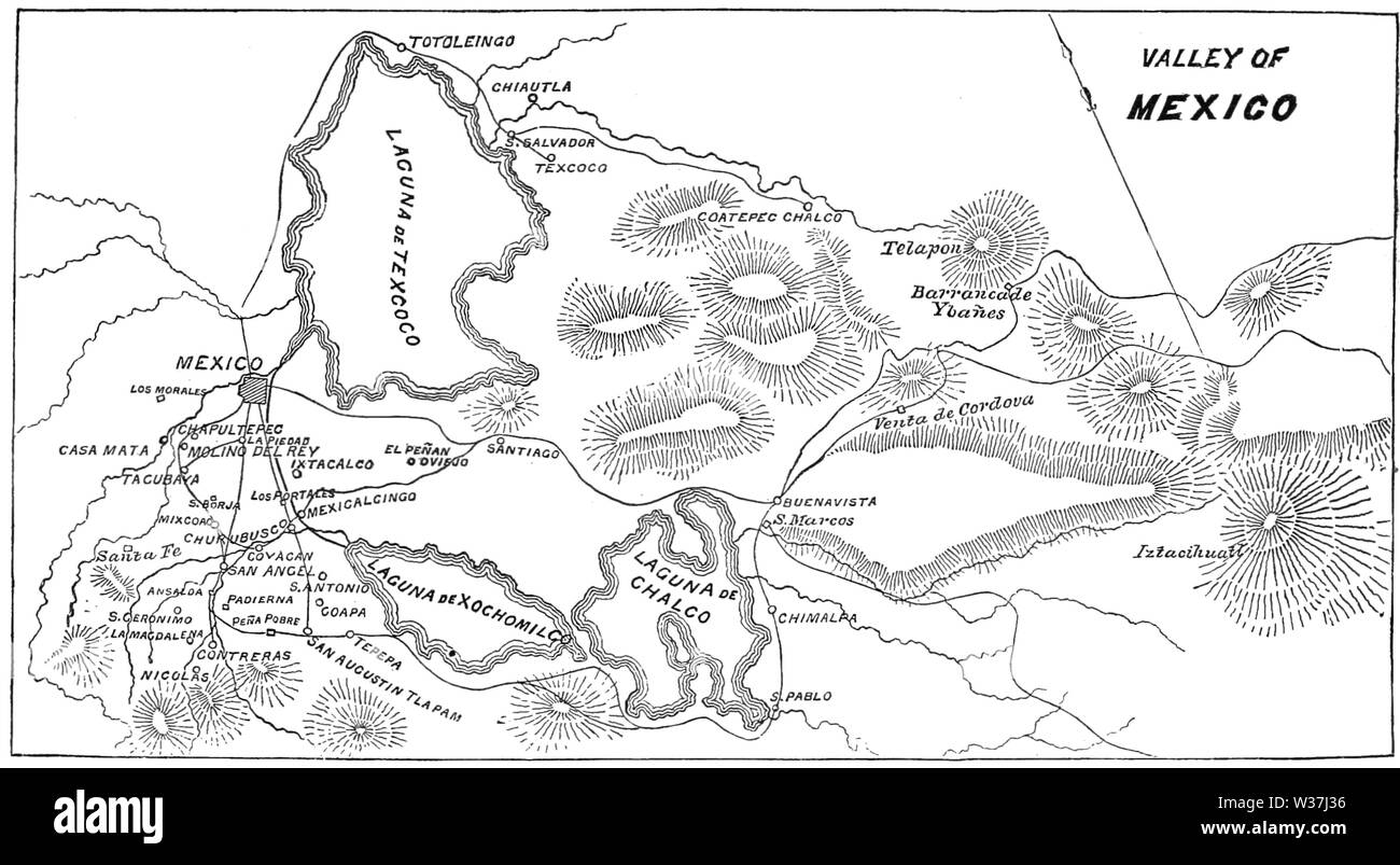 Valley of mexico map hi-res stock photography and images - Alamy