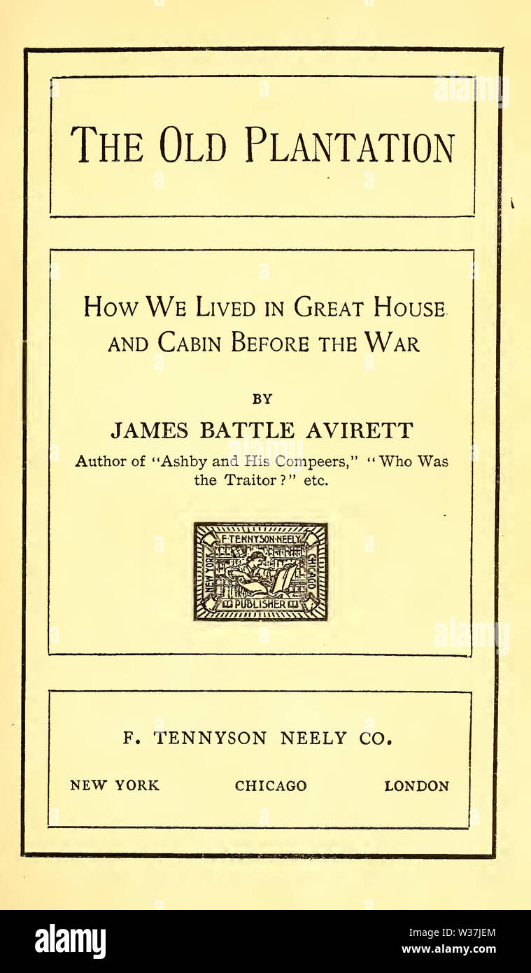 The Old Plantation title page Stock Photo - Alamy