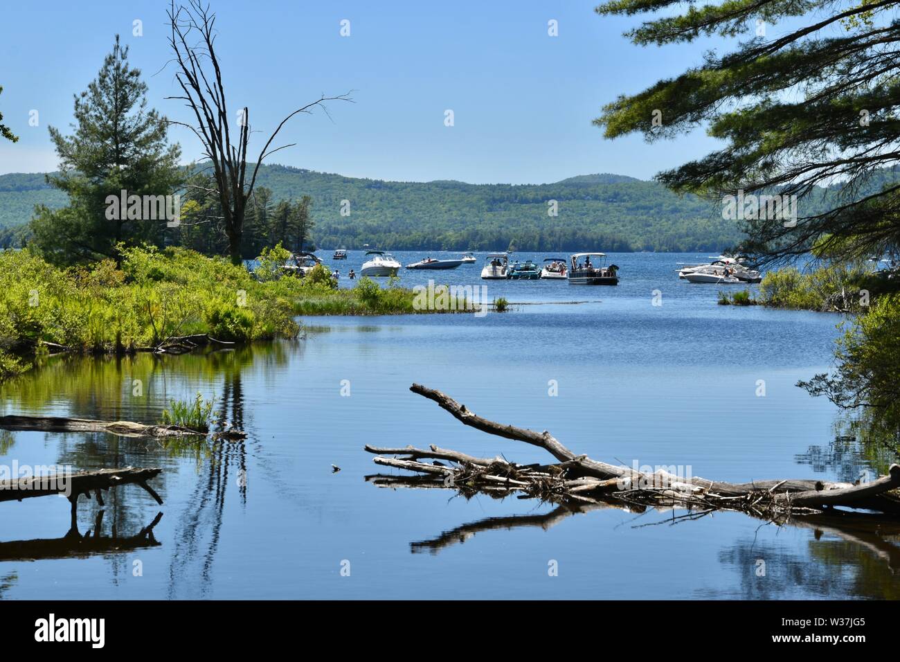 A view of Lake George, New York in the Adirondack Park, Upstate, New ...