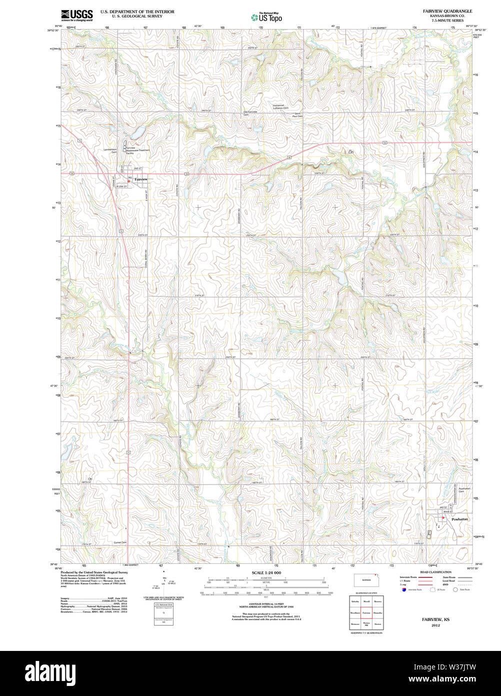 Map of fairview kansas hi-res stock photography and images - Alamy